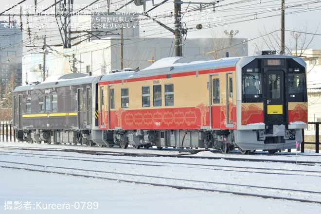 【JR北】H100-85（キハ22国鉄ツートンカラー）＋H100-84（石炭車風）が苗穂工場出場試運転 |2nd-train鉄道ニュース
